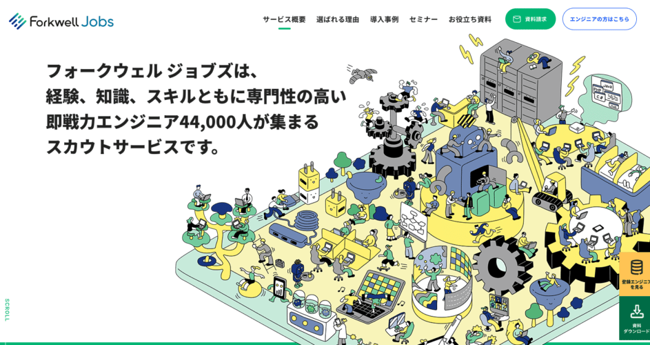 Forkwell Jobs(フォークウェル)とは？スカウトの特徴や料金を徹底解説！優秀なエンジニアを確保しよう！